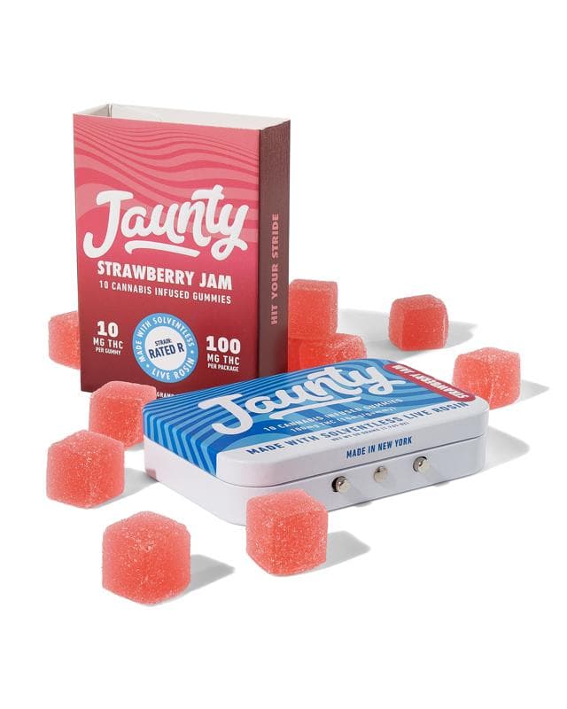 Jaunty | Live Rosin Gummies - Strawberry Jam | 10 Pack Gummies | 100mg